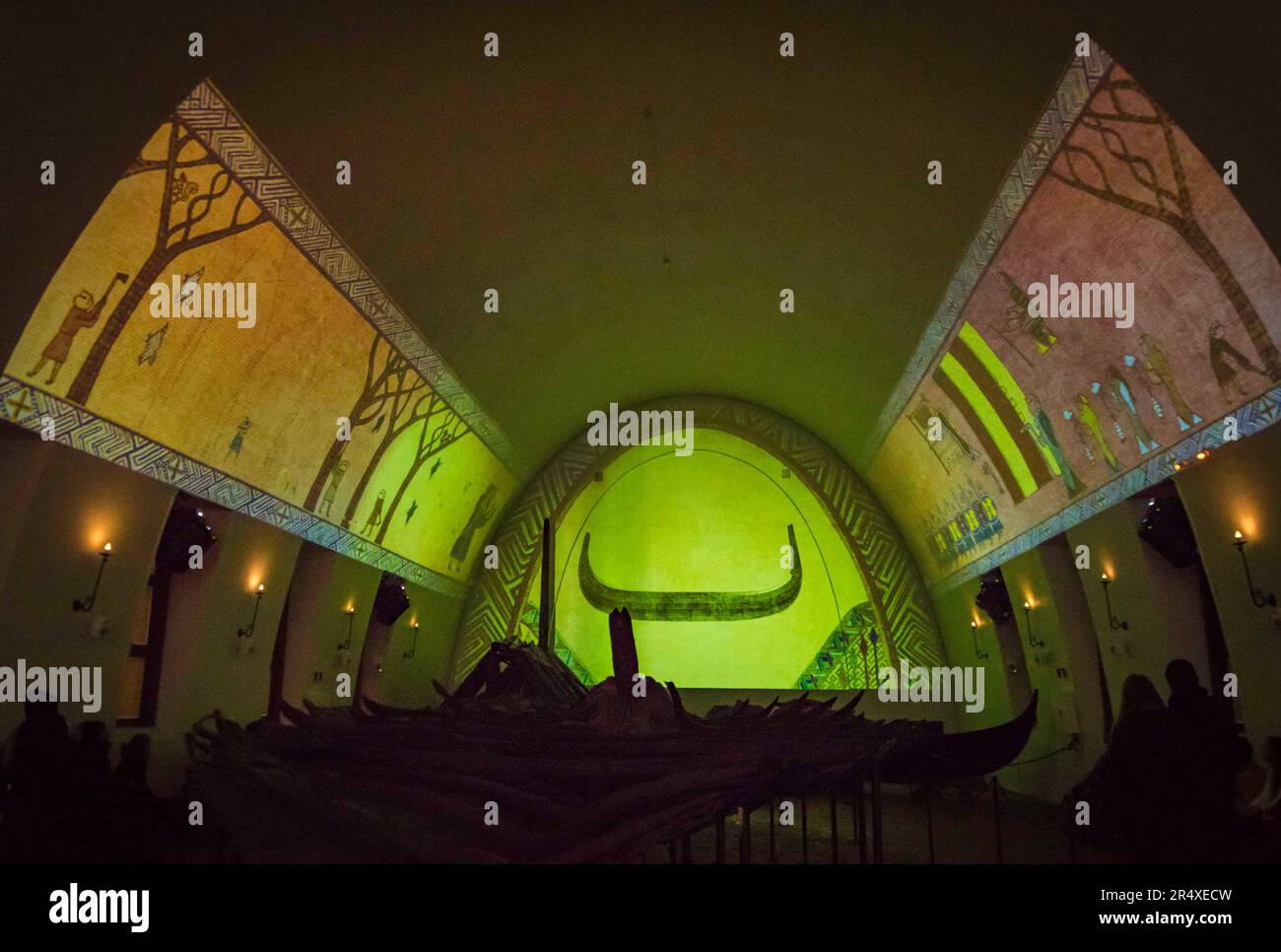 Interior inside of the Viking Ship Museum Stock Photo - Alamy