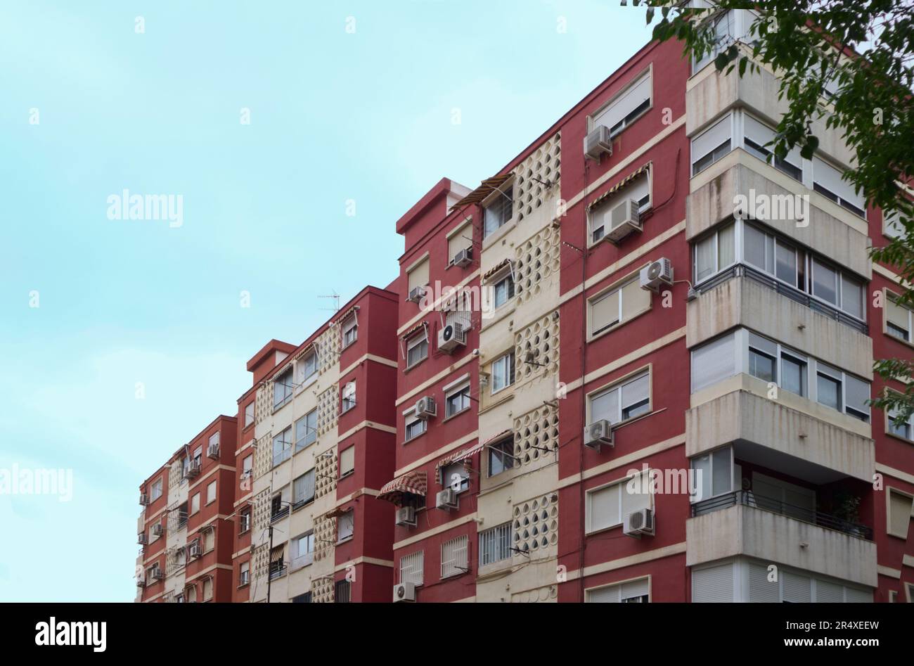 Image of some old apartment blocks in a low-income residential area ...