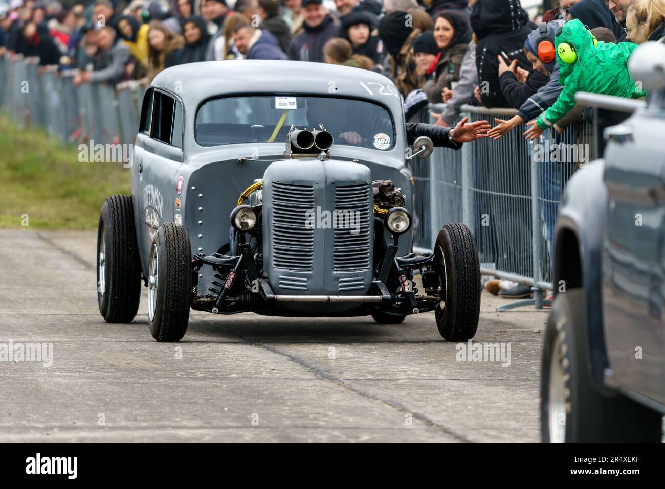 FINOWFURT, GERMANY - MAY 06, 2023: The hot rod on the road. Race ...