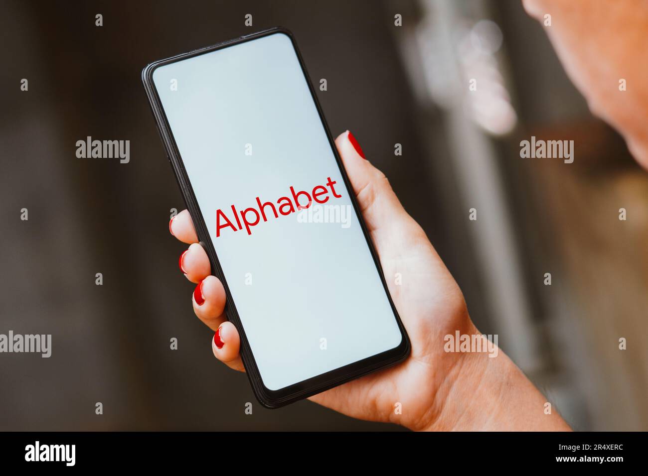 In this photo illustration, the Alphabet Inc. logo is displayed on a ...