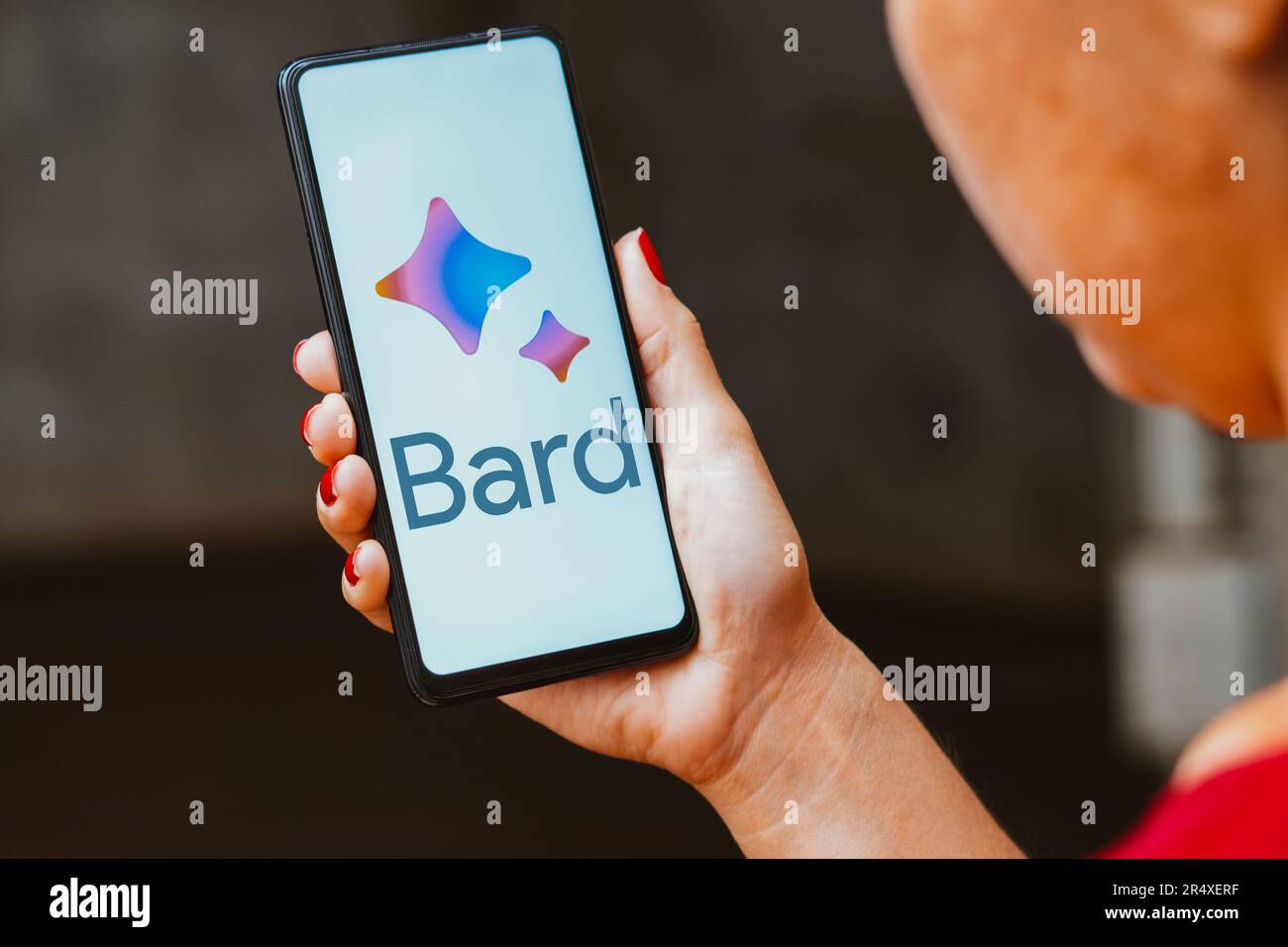 In this photo illustration, the Google Bard logo is displayed on a ...