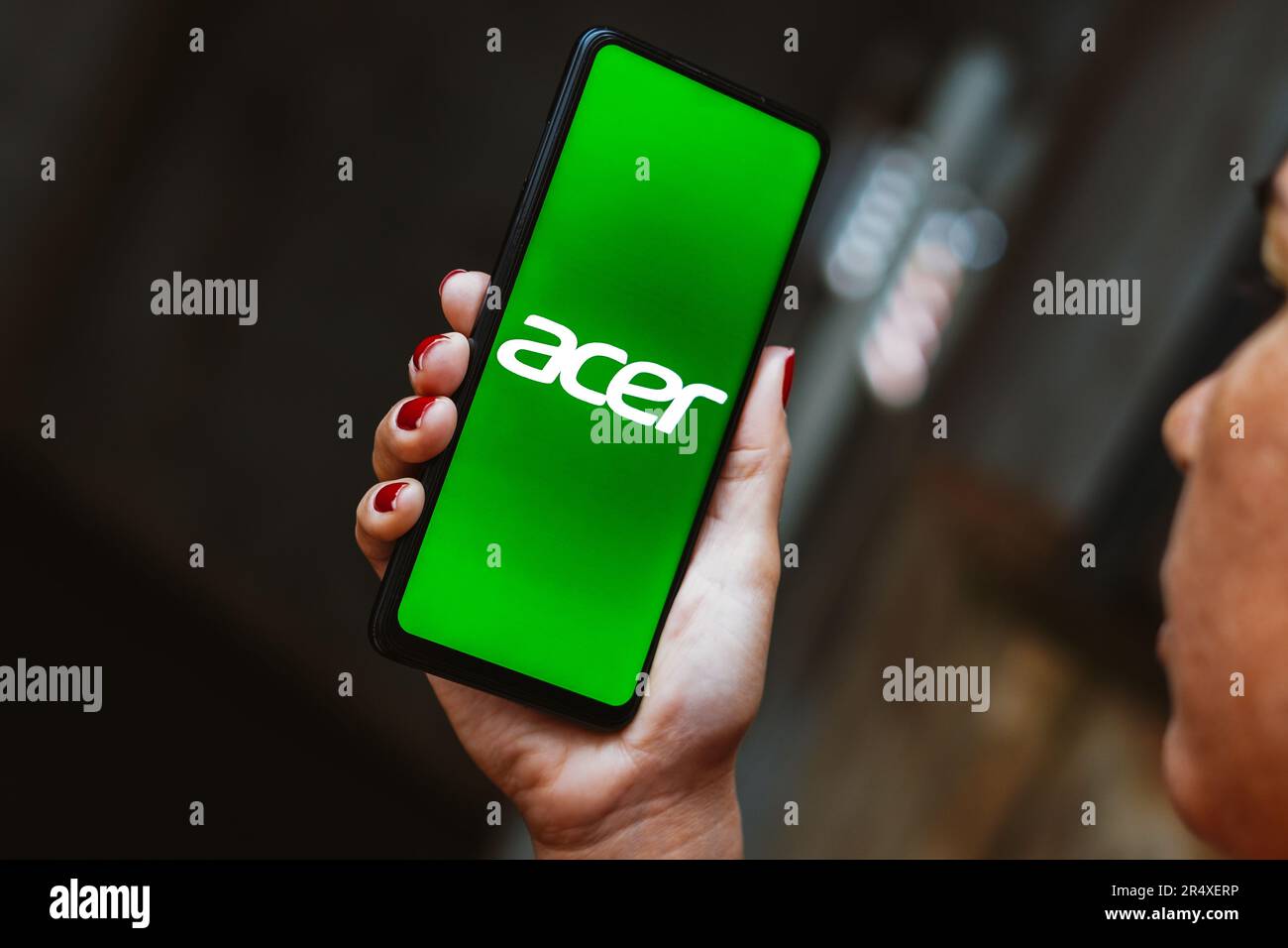 In this photo illustration, the Acer Incorporated logo is displayed on ...