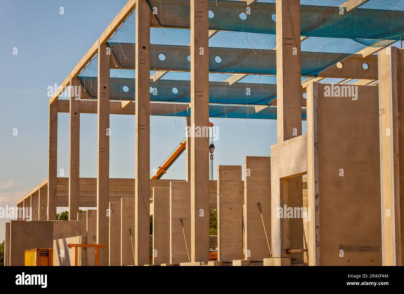 Construction site with precast concrete parts Stock Photo - Alamy