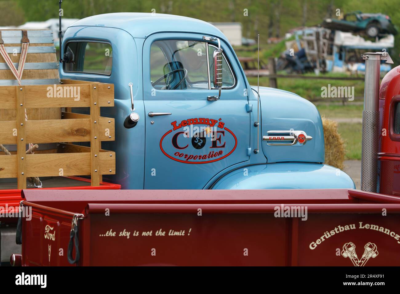 FINOWFURT, GERMANY - MAY 06, 2023: The fragment of pickup truck Ford F ...