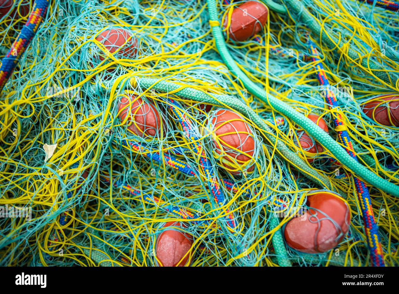 Colorful fishing net, format filling background Stock Photo - Alamy