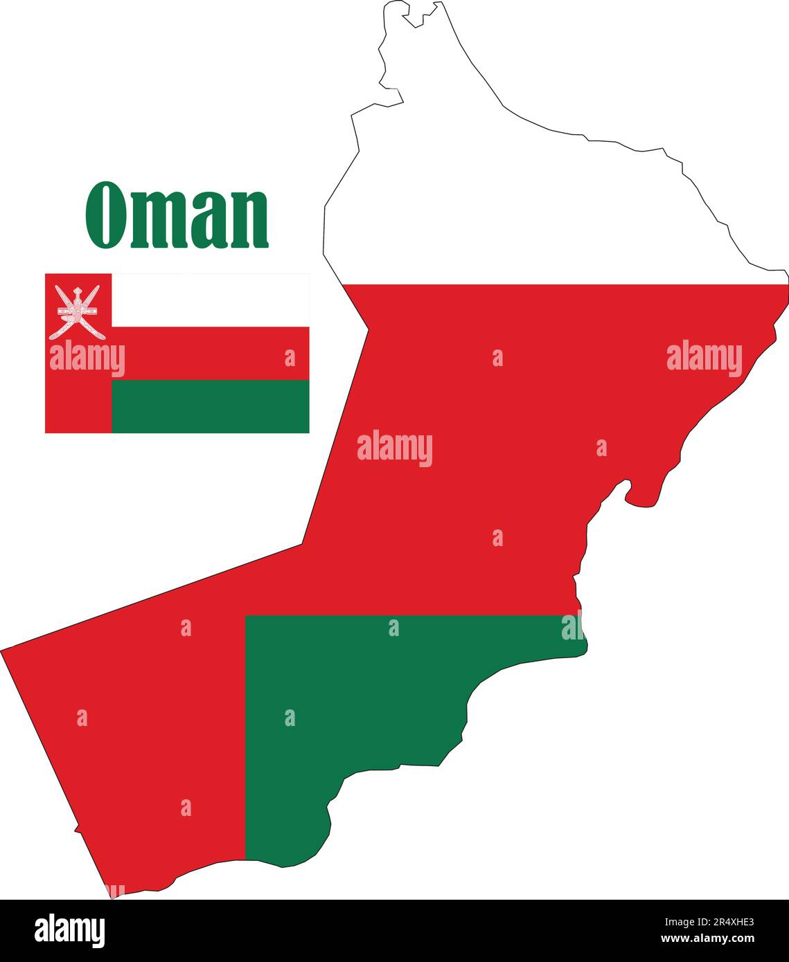 Oman Map and Flag Stock Vector Image & Art - Alamy