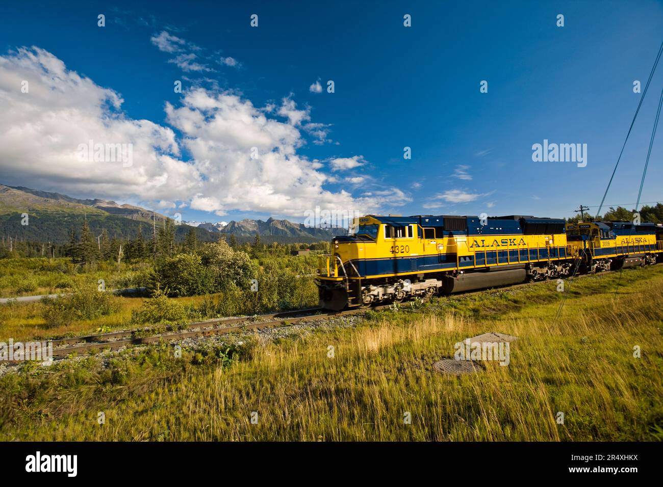 Alaska Railroad on the Kenai Peninsula, Alaska, USA.; Seward, Alaska ...