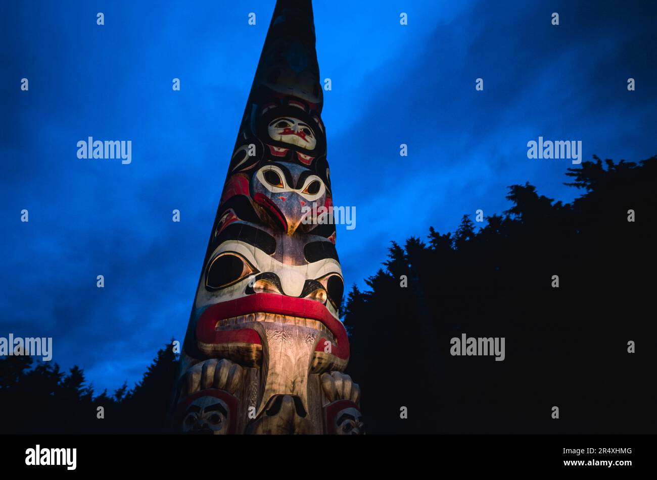 Tlingit totem pole in Sitka National Historical Park, Alaska, USA ...