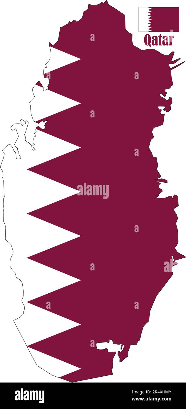 Qatar Map and Flag Stock Vector Image & Art - Alamy