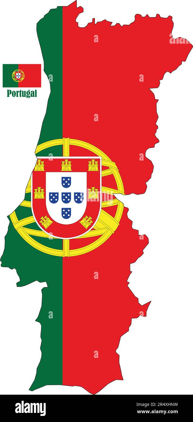 Portugal Map and Flag Stock Vector Image & Art - Alamy