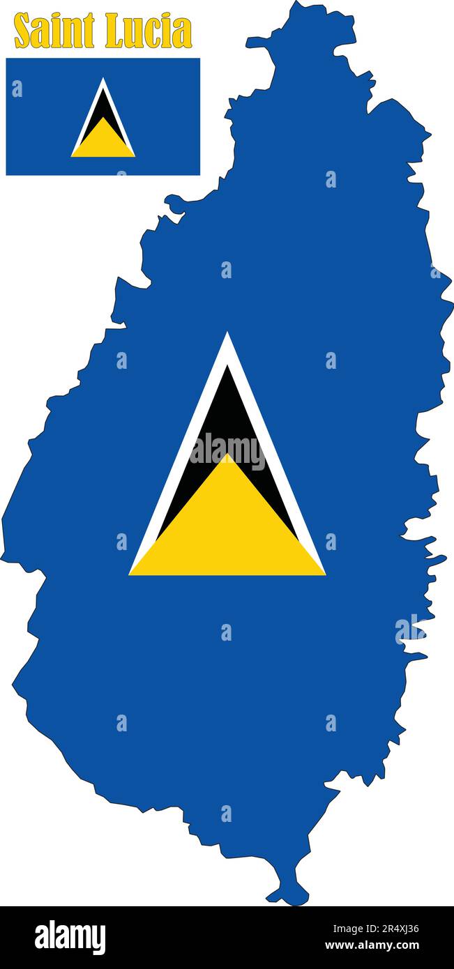 St Lucia Map and Flag Stock Vector Image & Art - Alamy