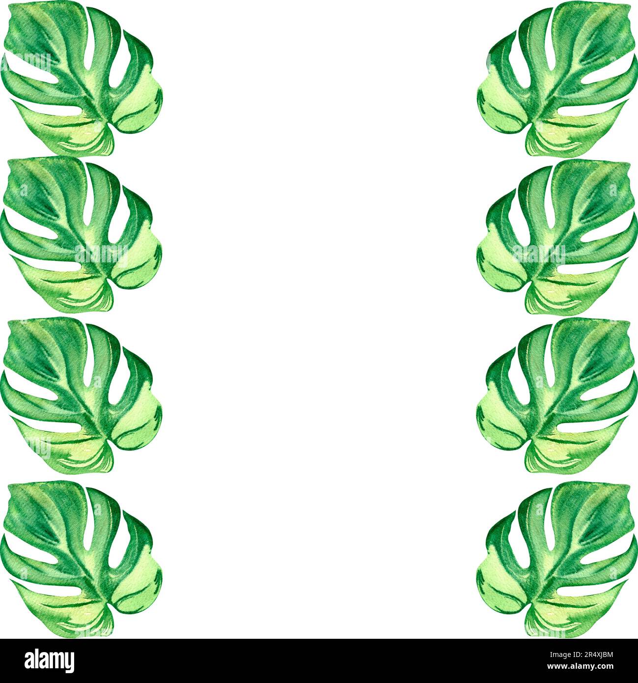 Monstera wallpaper painted Cut Out Stock Images & Pictures - Alamy