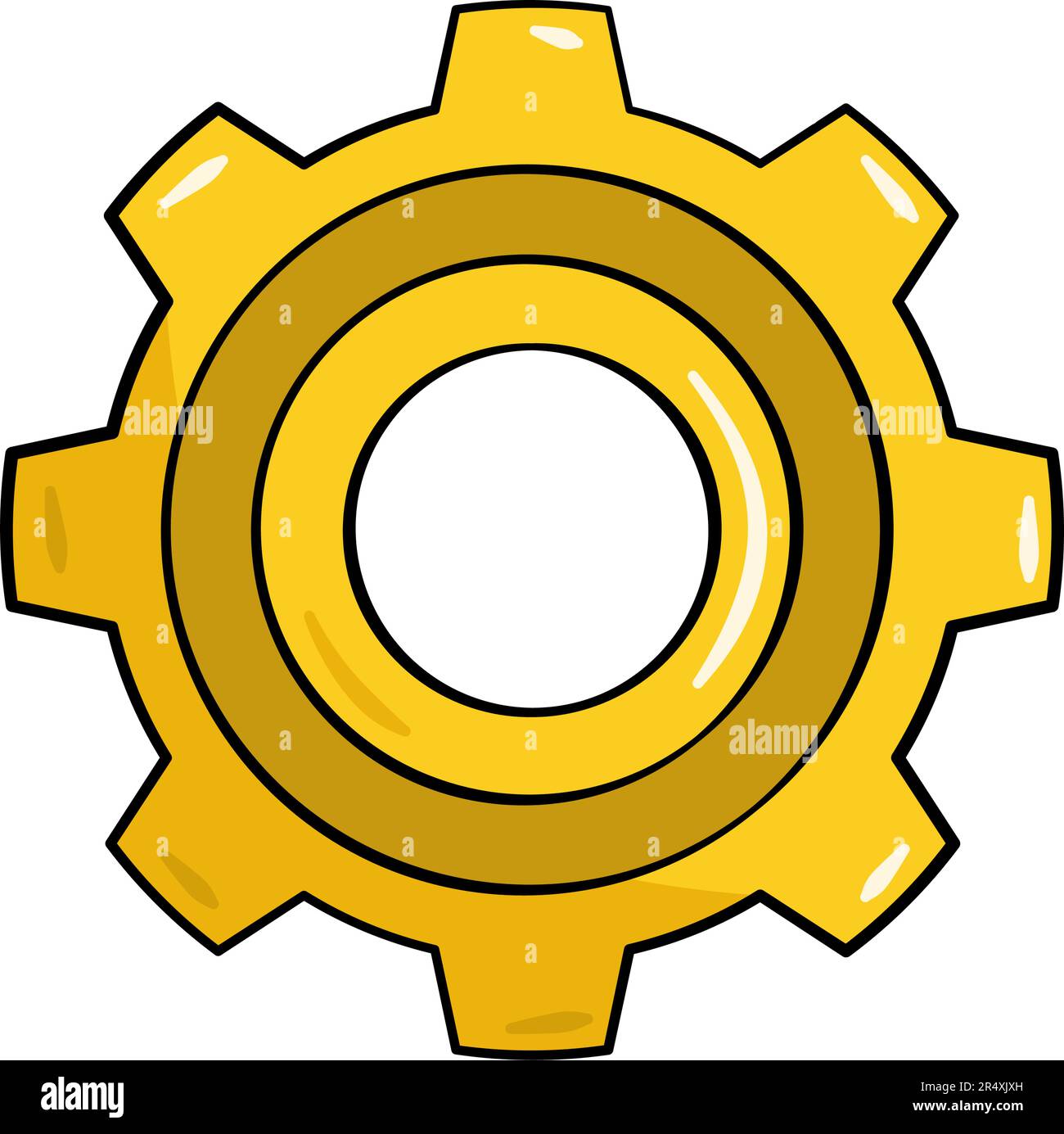 Blue cogwheel. Icon. Cartoon. Vector illustration. Isolated on white ...