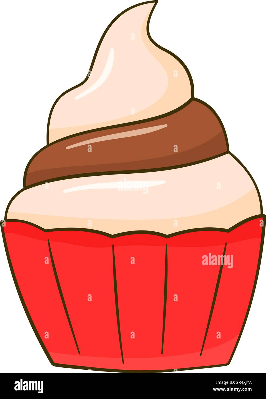 Cupcake. Cartoon. Vector illustration. Isolated on white background ...