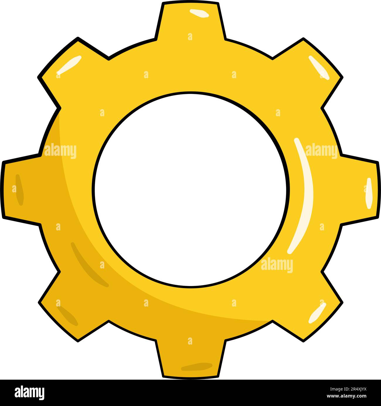 Blue cogwheel. Icon. Cartoon. Vector illustration. Isolated on white ...