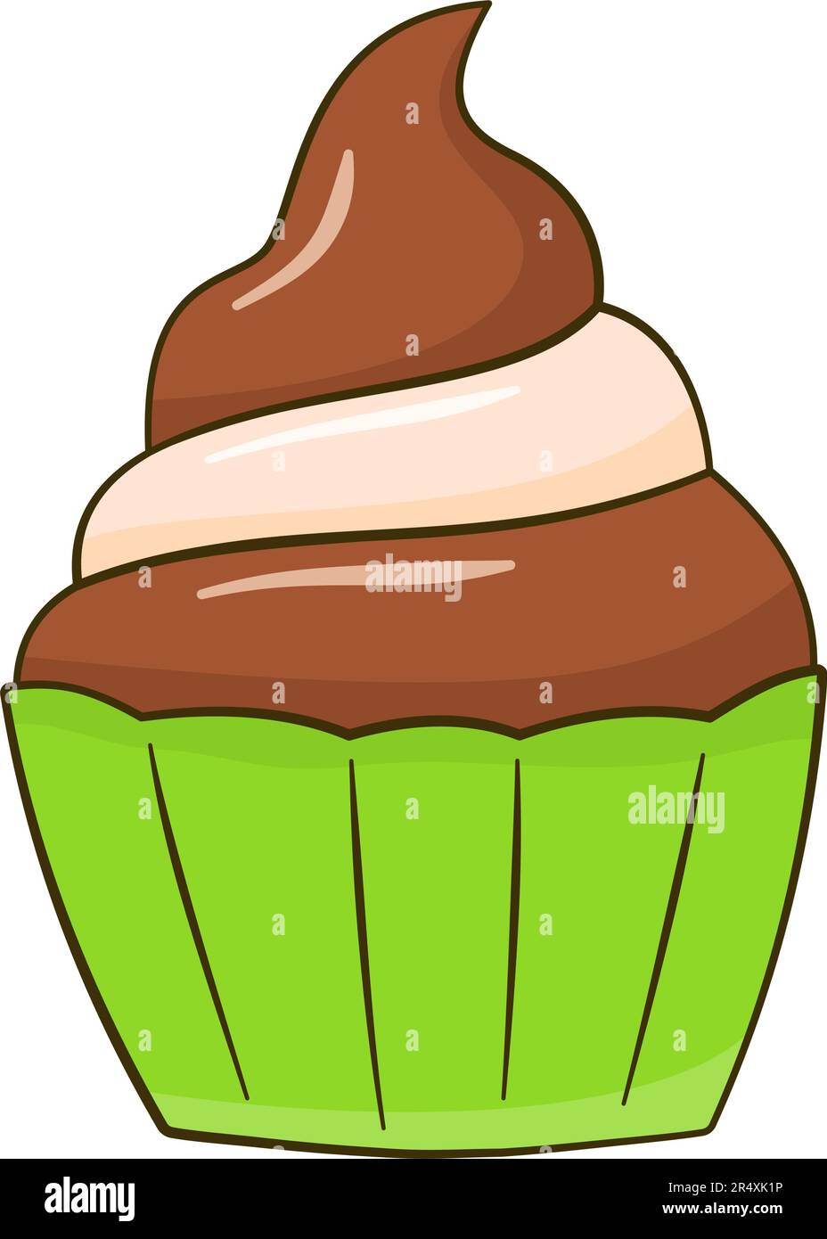 Cupcake. Cartoon. Vector illustration. Isolated on white background ...