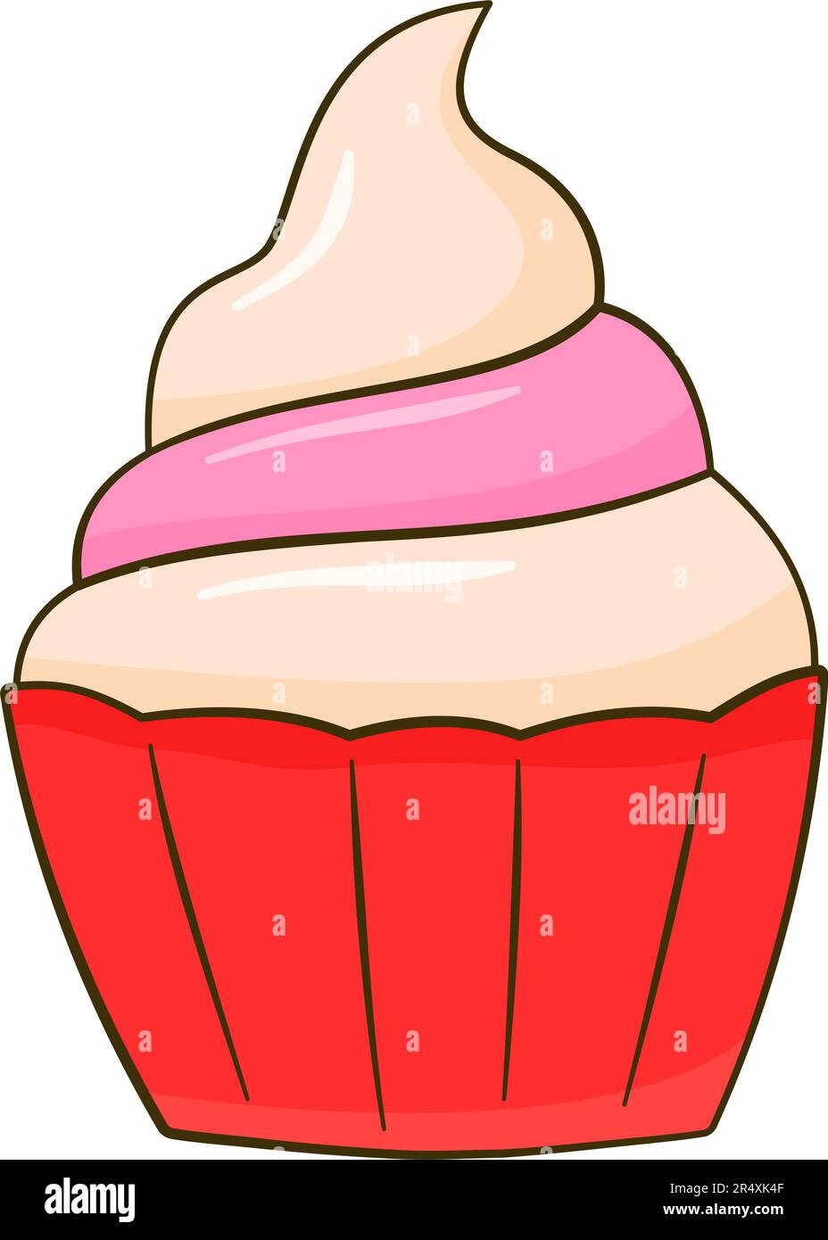 Cupcake. Cartoon. Vector illustration. Isolated on white background ...
