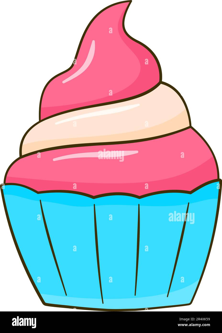 Cupcake. Cartoon. Vector illustration. Isolated on white background ...