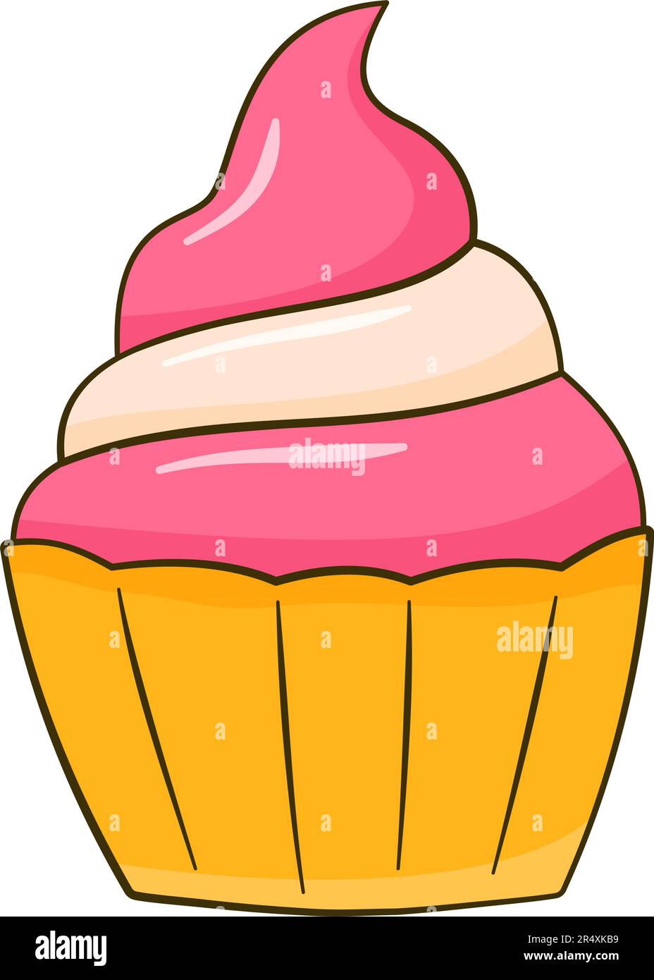 Cupcake. Cartoon. Vector illustration. Isolated on white background ...