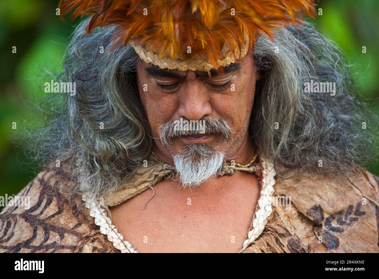 Easter Islander in traditional dress; Easter Island Stock Photo - Alamy