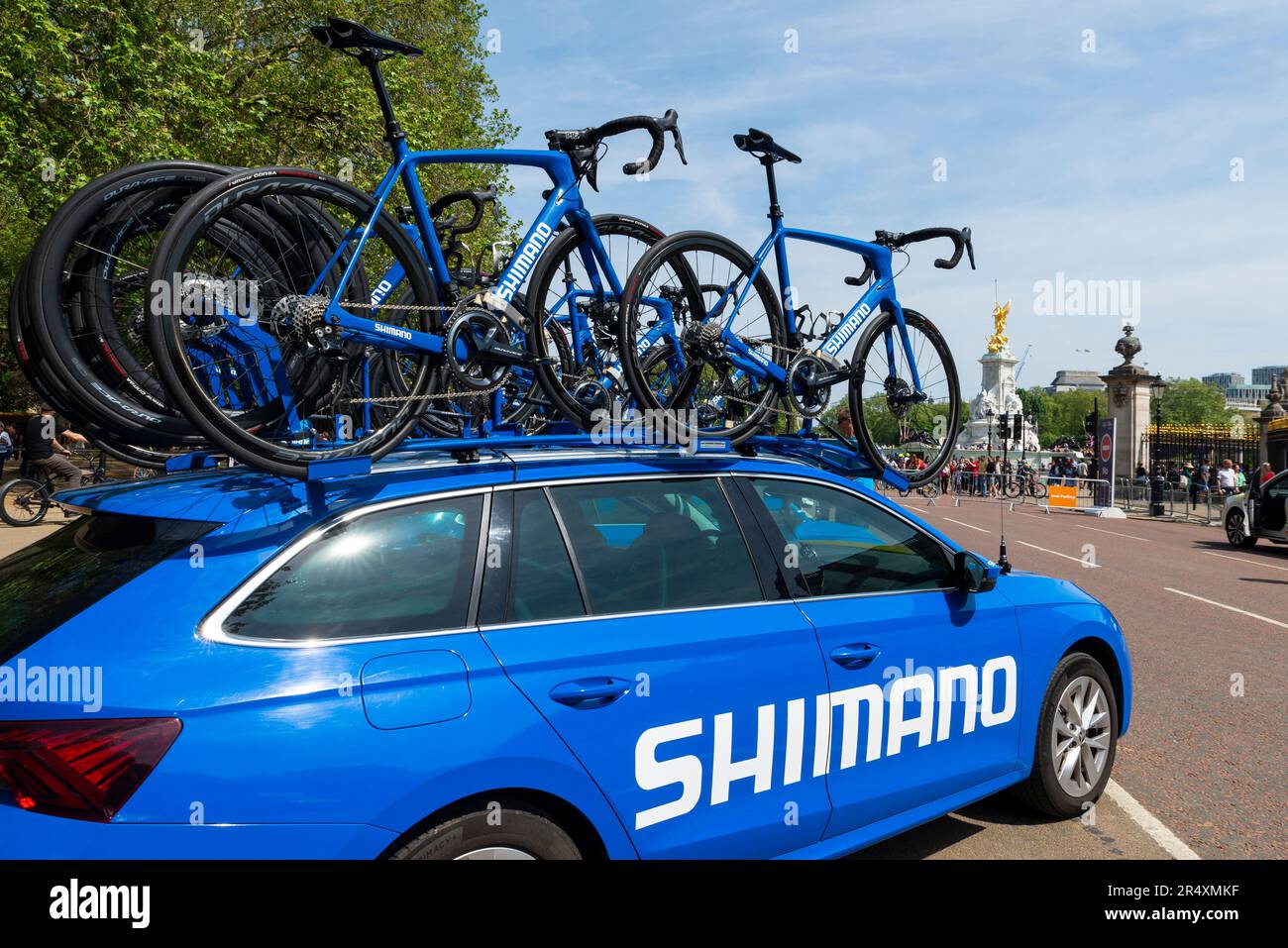 Shimano service vehicle for the RideLondon Classique Stage 3 UCI Women's World Tour cycle race ...