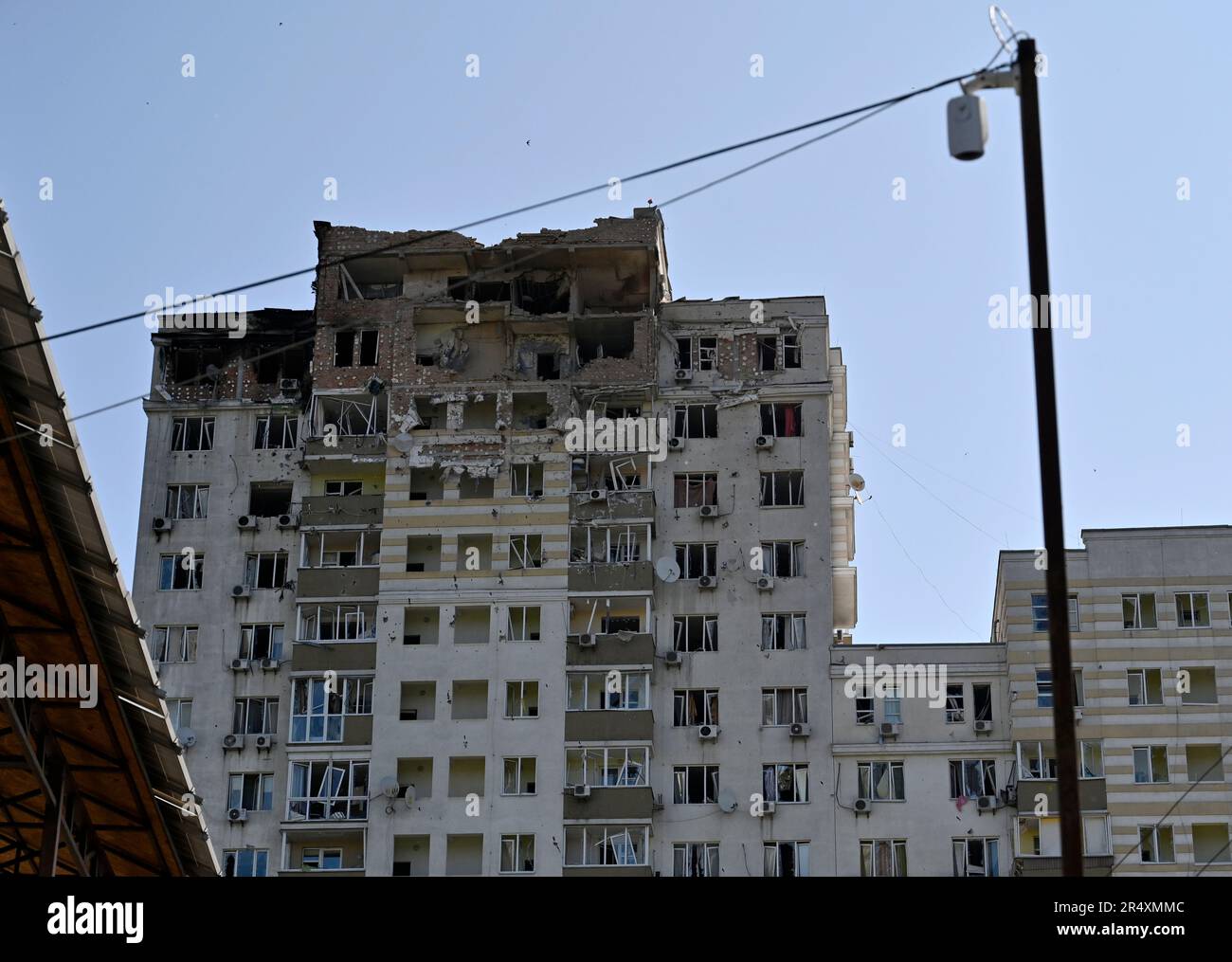 Kyiv, Ukraine. 30th May, 2023. Multi-storey residential building ...