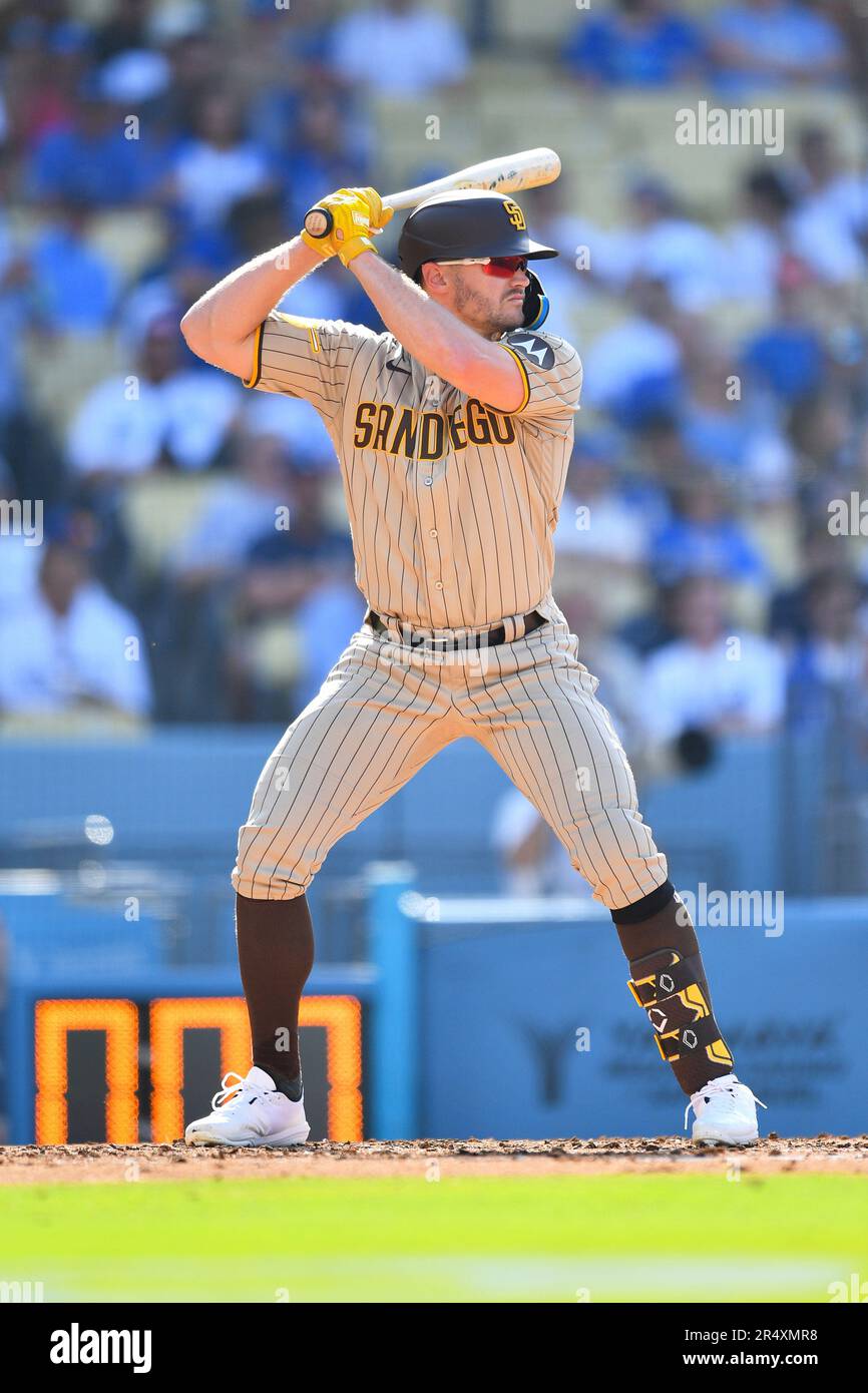 LOS ANGELES, CA - MAY 13: San Diego Padres center fielder Adam Engel (5 ...
