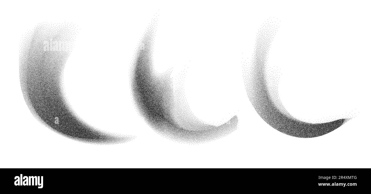Dotwork abstract shapes, black grain texture, abstract stipple sand ...