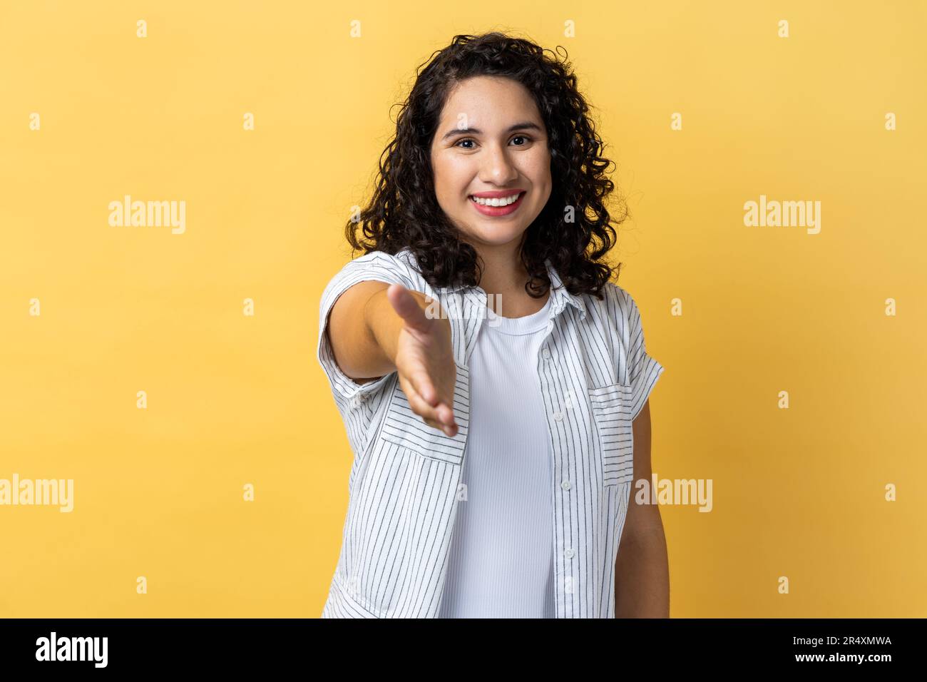 Indian woman hand gesture welcome hi-res stock photography and images ...
