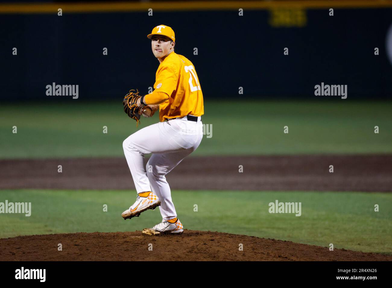 Tennessee Volunteers relief pitcher Bryce Jenkins (20) in action ...