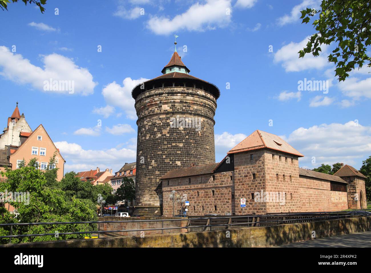 The Spiller gate tower (Spillertor Turm) in the old town of Nuremberg ...