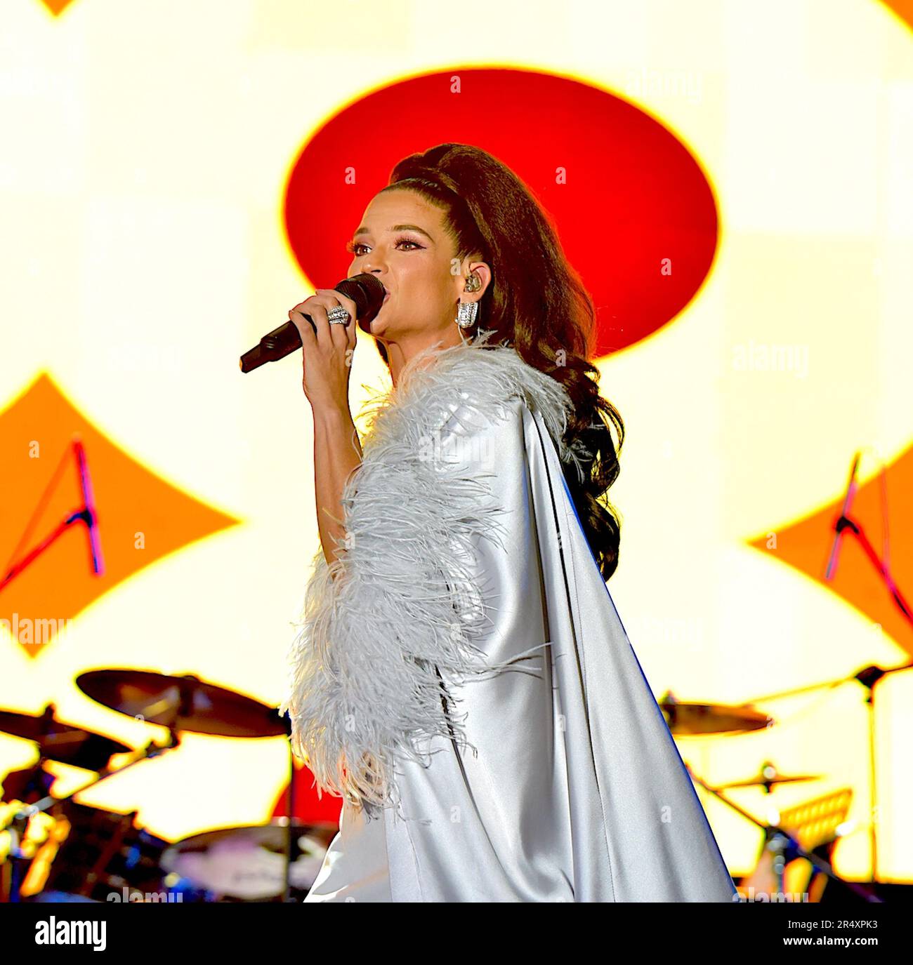 Natalia Jiménez, during her presentation at the Fiestas del Pitic 2023 ...