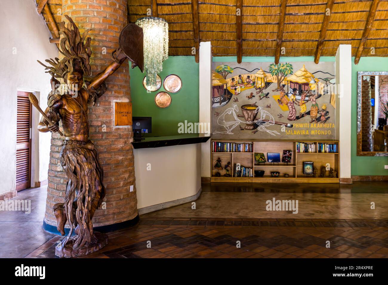 A mural at Makokola Hotel on Lake Malawi tells the story of the country ...