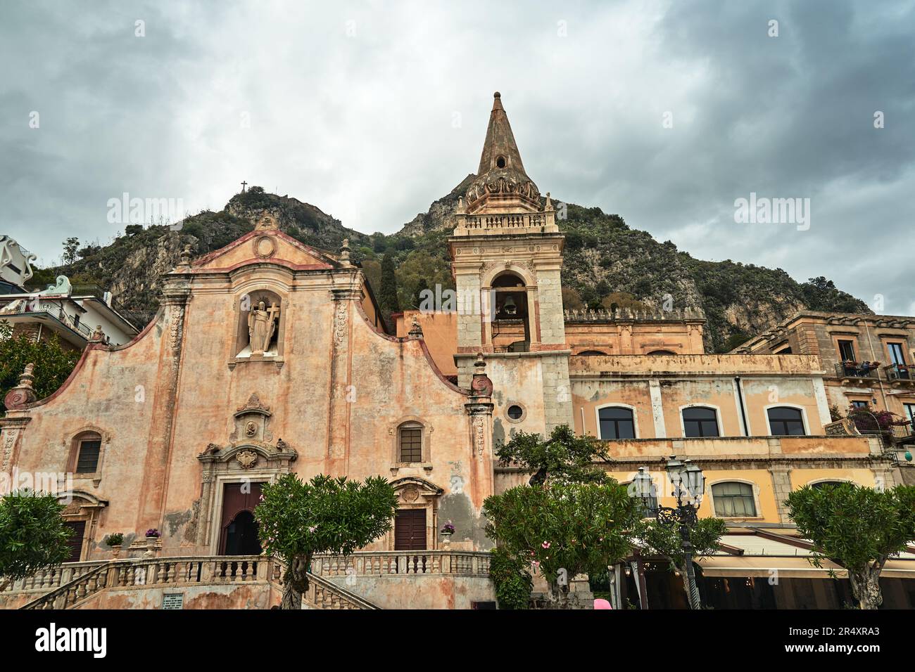 Baroque facade and stairs of Chiesa di San Giuseppe in the city of ...