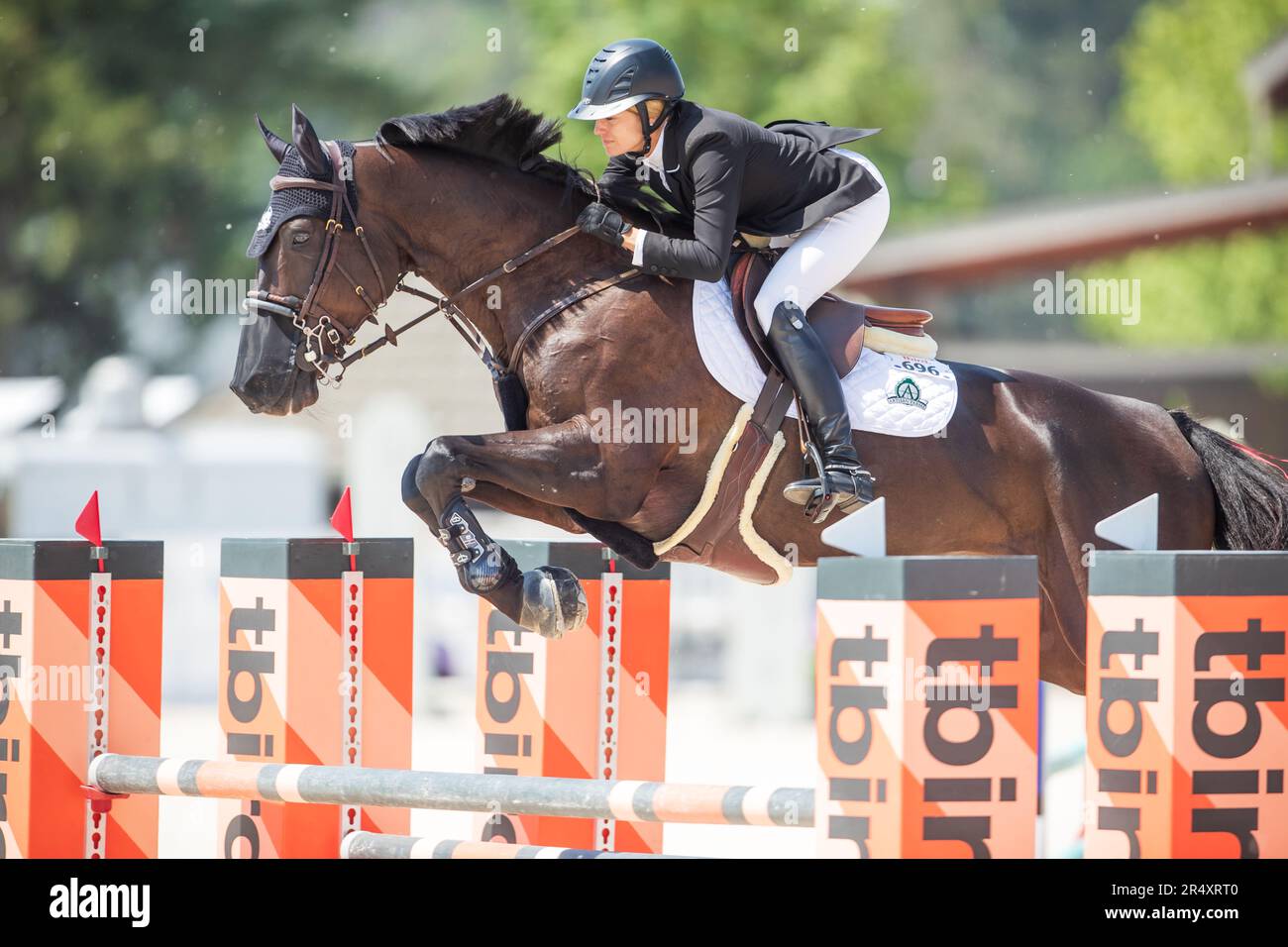 Tiffany Foster of Canada competes during a Major League Show Jumping ...