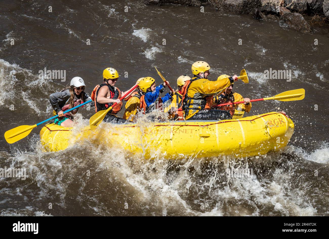 Group people rafting in whitewater hi-res stock photography and images ...