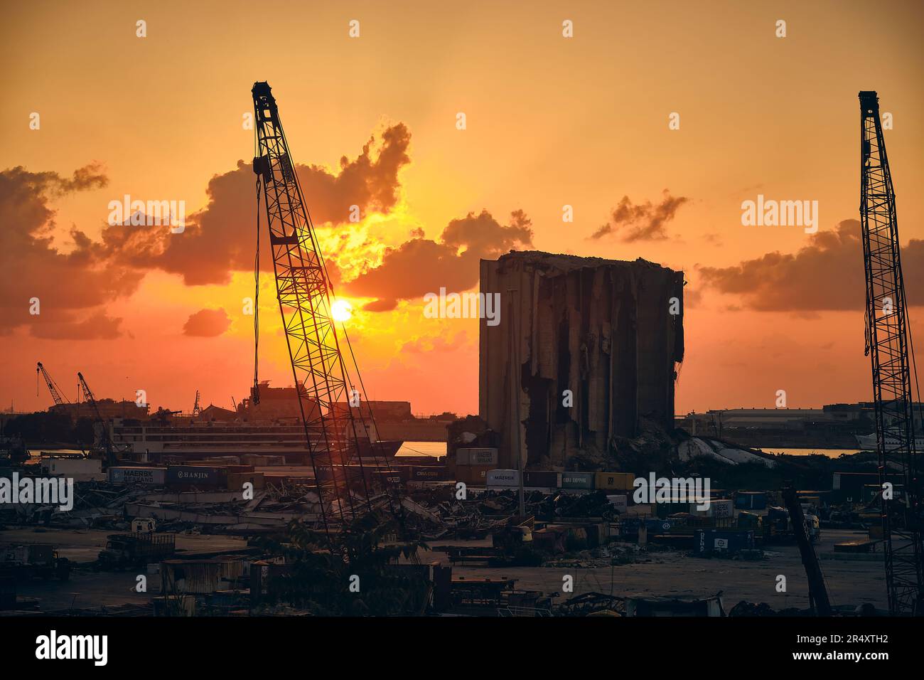 Port of Beirut in sunset Stock Photo - Alamy