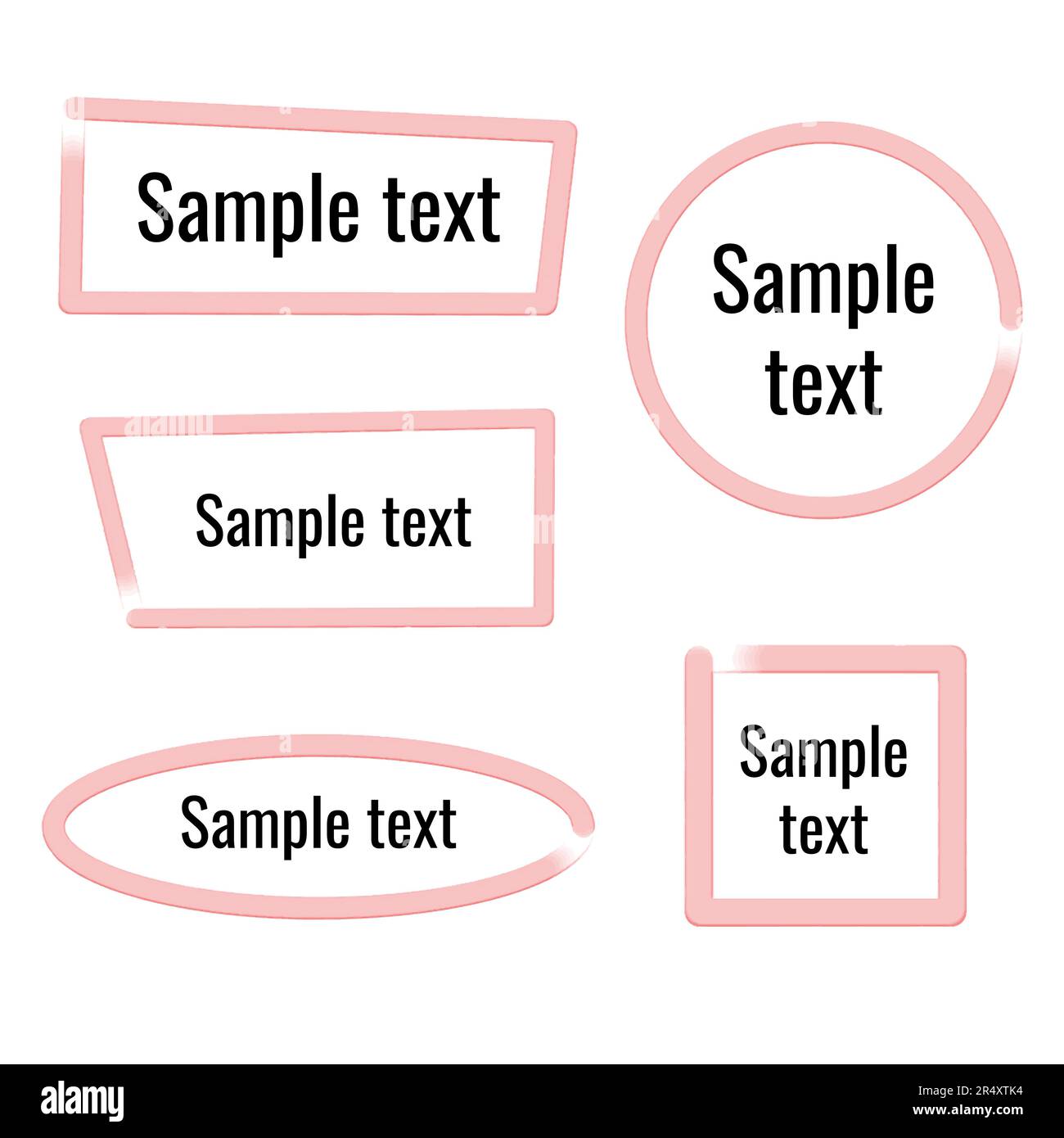 Set of hand drawn highlighter design elements, frames, stripes and ...