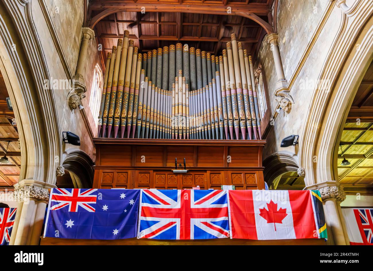 A beautiful organ with pipes in St Lawrence Church in Hungerford, a ...