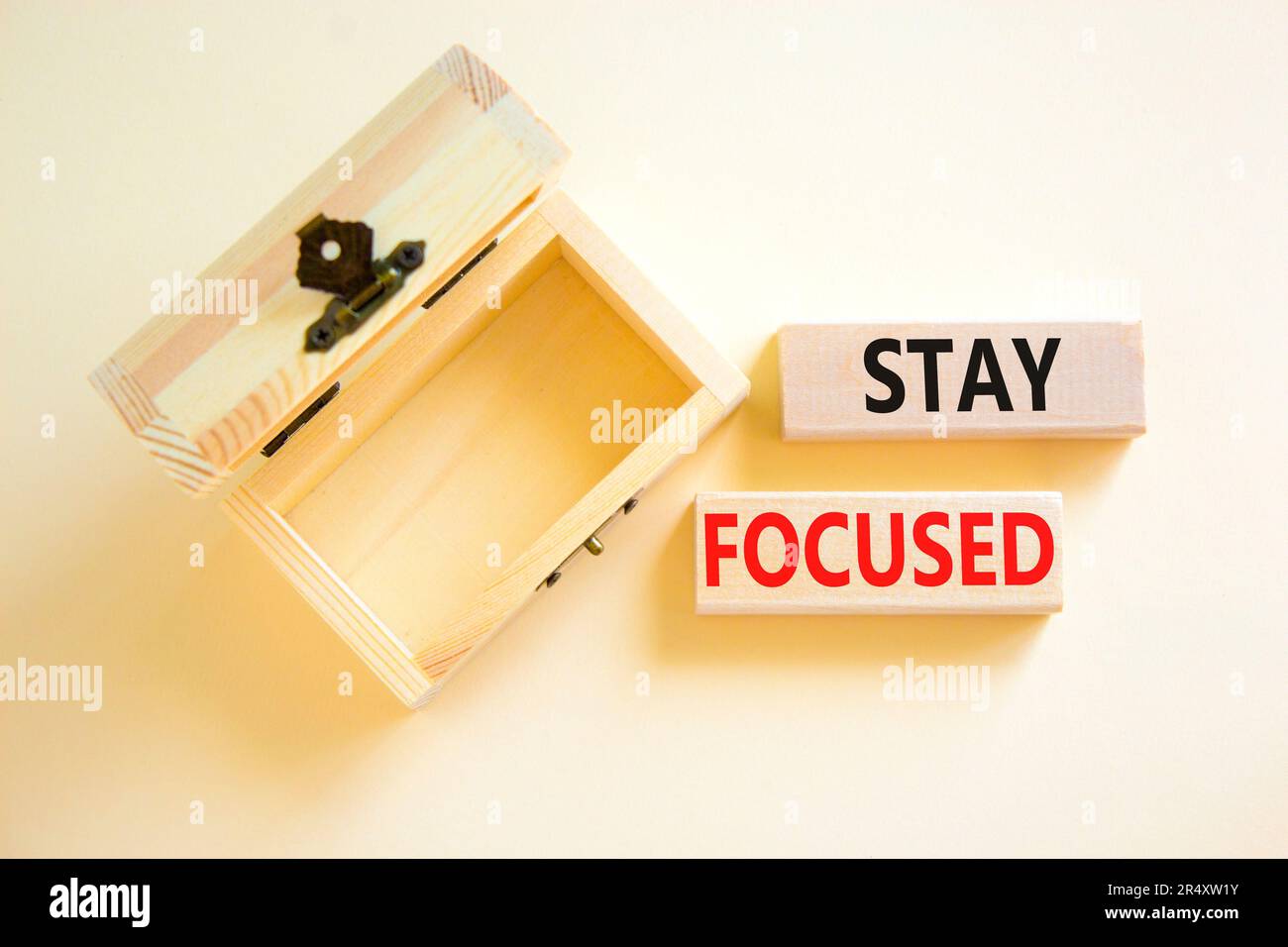 Stay focused symbol. Concept words Stay focused on wooden blocks on a ...