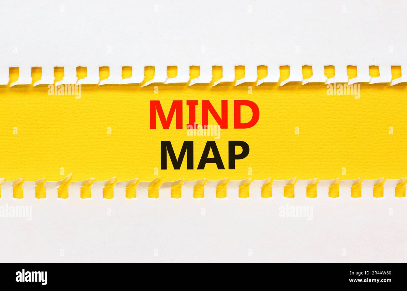 Mind map symbol. Concept words Mind map on beautiful yellow paper on ...