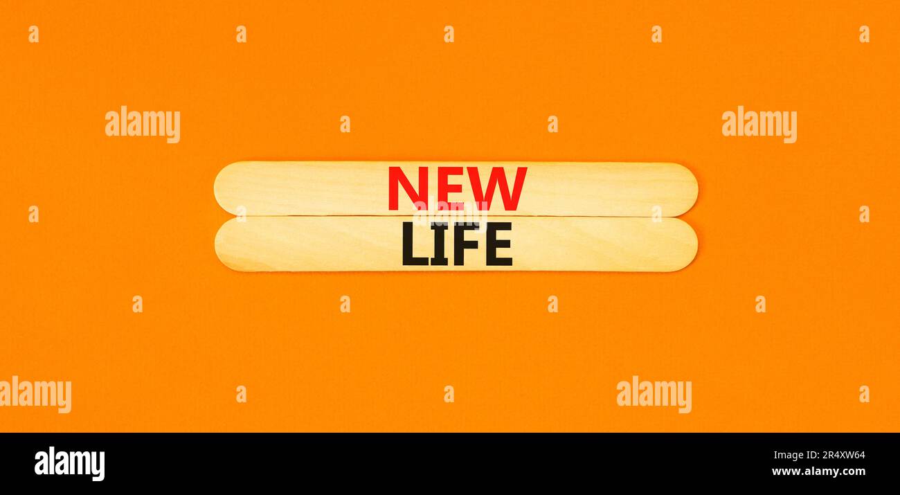 New life symbol. Concept words New life on beautiful wooden stick on a ...