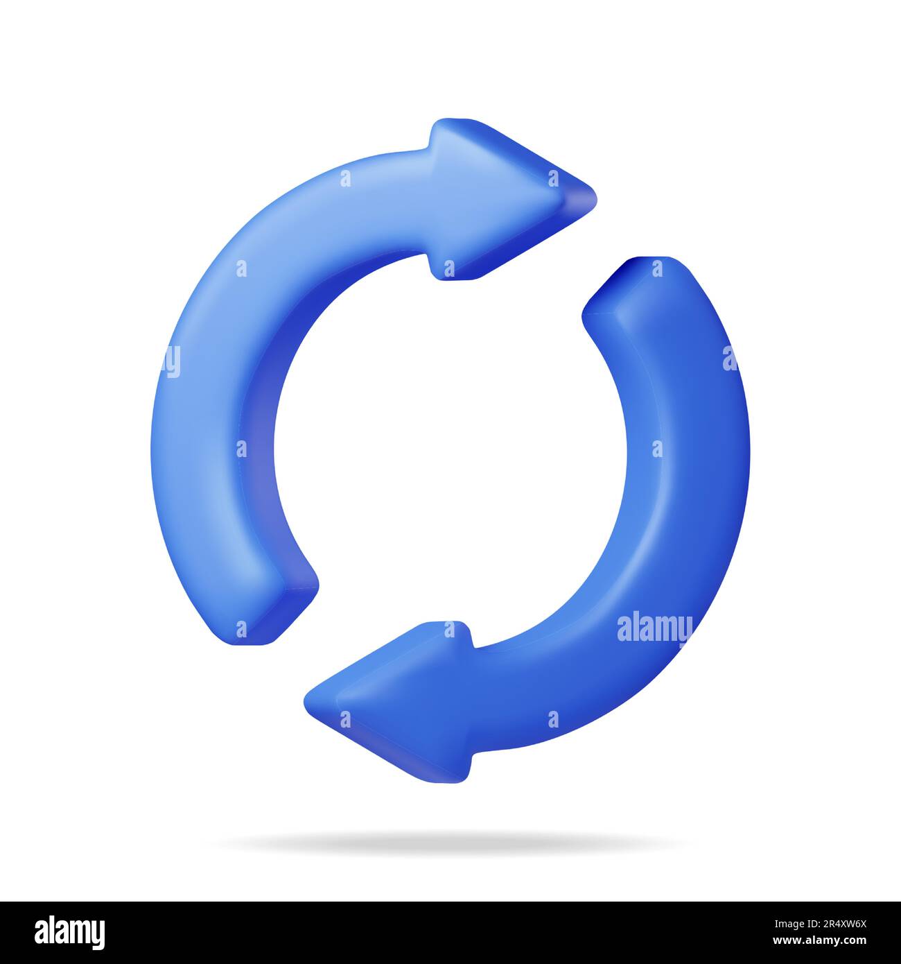3D Synchronization Icon Isolated. Render Sync Sign in Round Shape ...