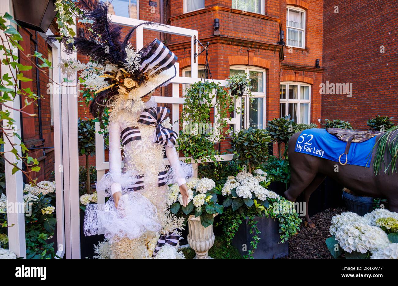A My Fair Lady theme floral display outside the Sloane Club in Lower ...