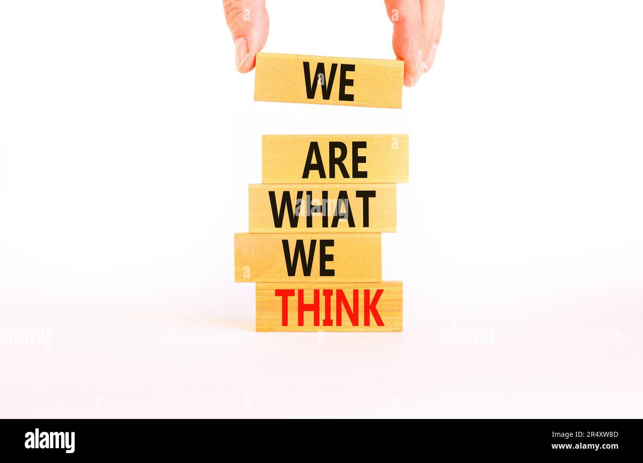 We are what we think symbol. Concept word We are what we think on ...