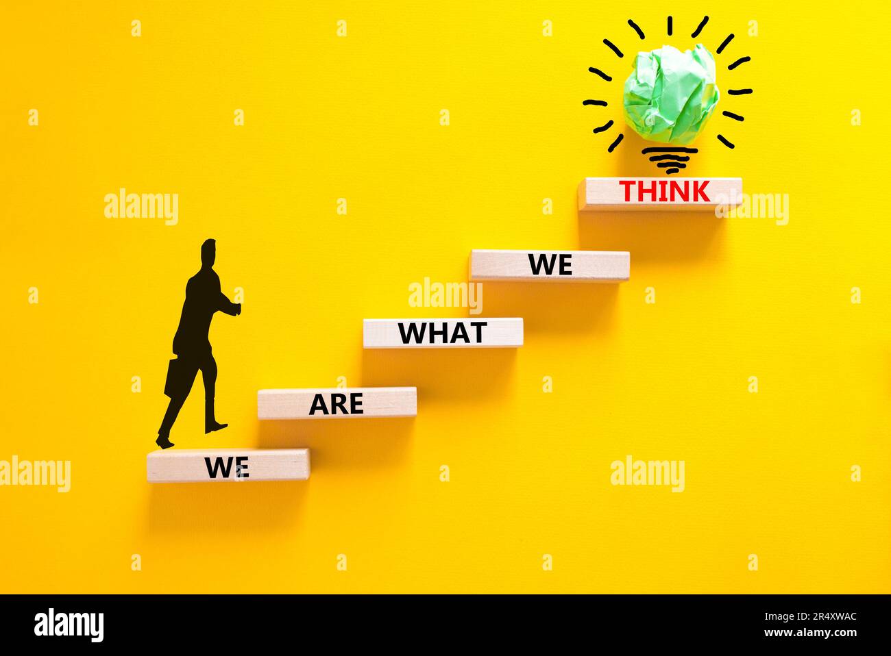 We are what we think symbol. Concept word We are what we think on ...