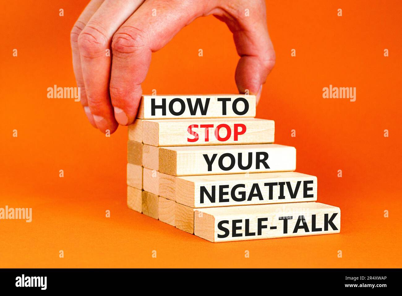 Stop negative self-talk symbol. Concept words How to stop your negative ...