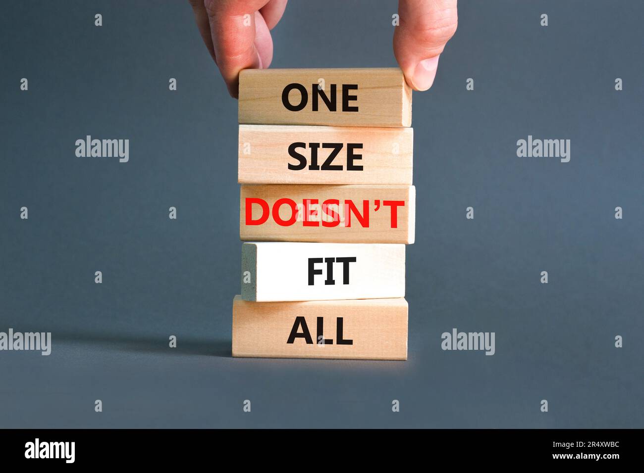 One size does not fit all symbol. Concept words One size does not fit ...