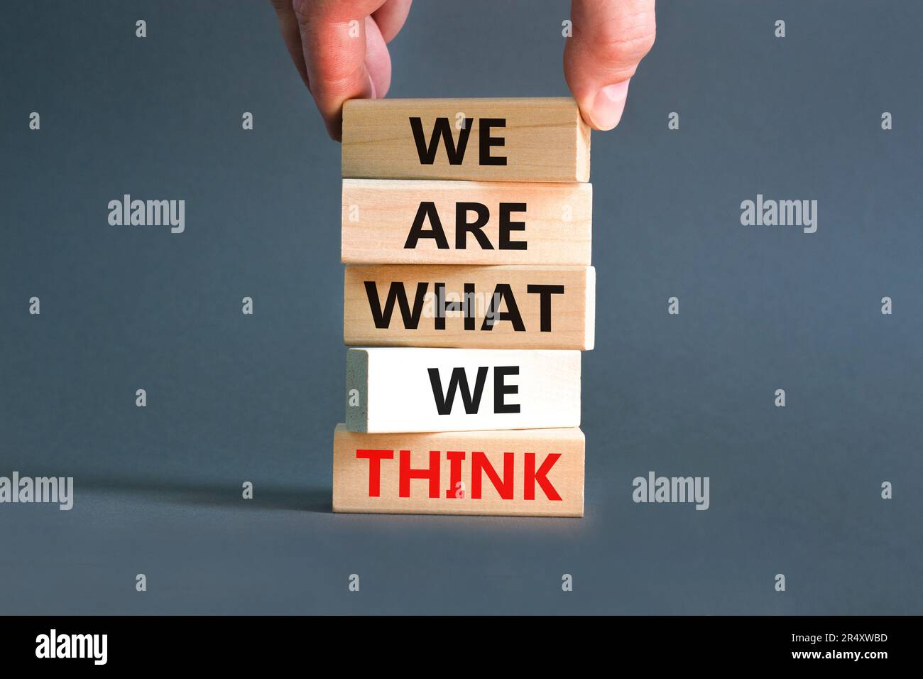 We are what we think symbol. Concept word We are what we think on ...