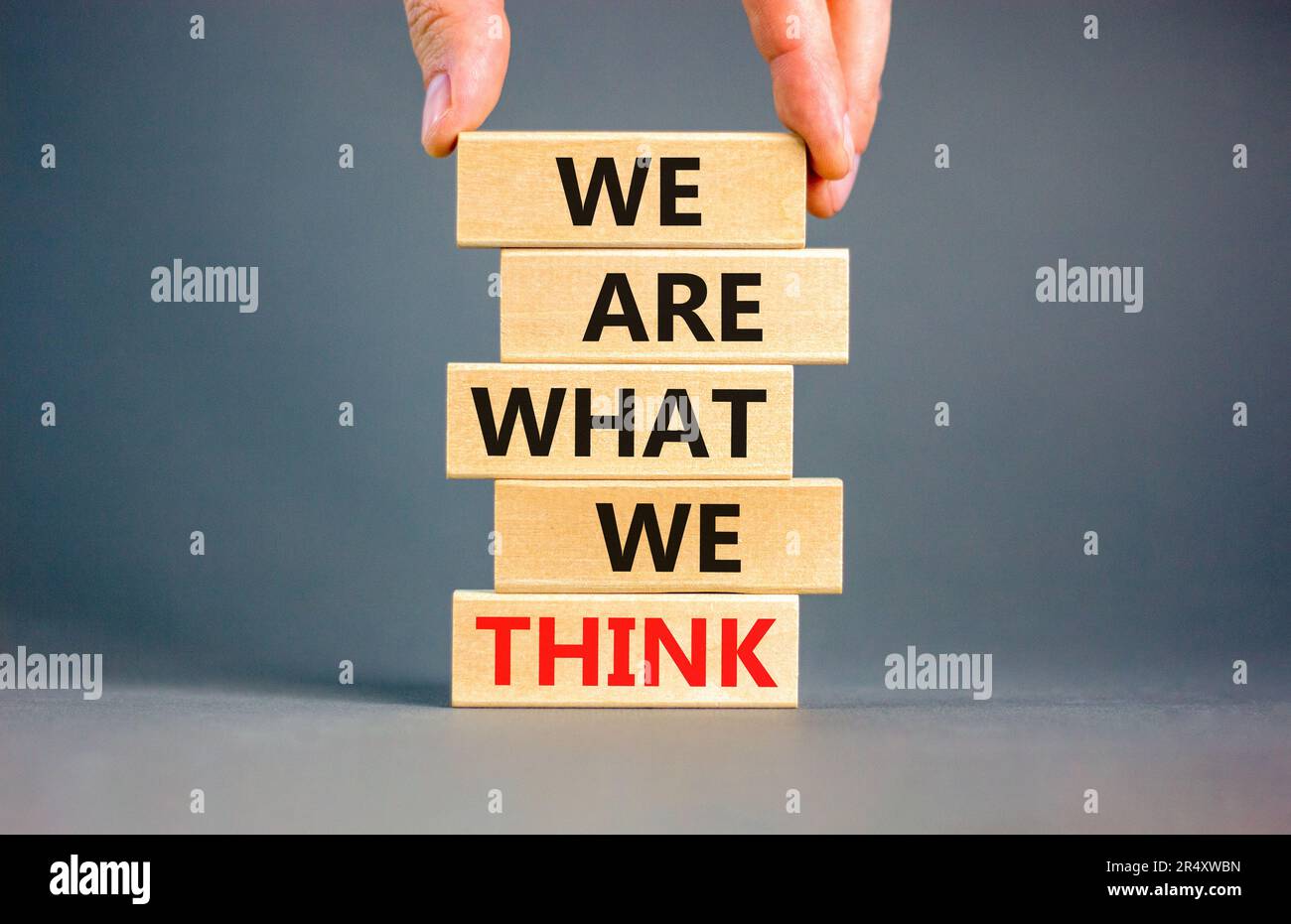 We are what we think symbol. Concept word We are what we think on ...